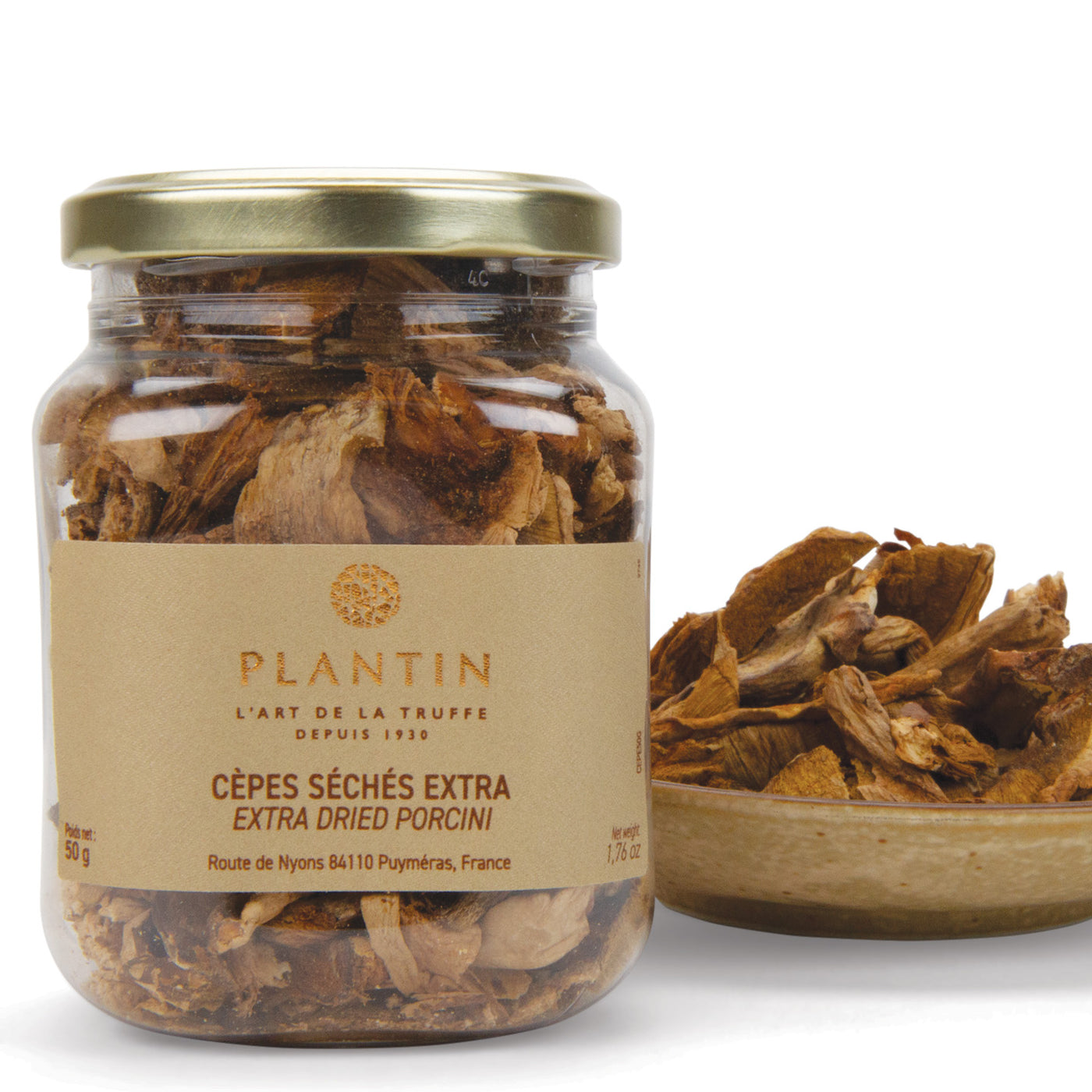 Dried French Porcini Mushroom by Plantin - 1.8 oz Jar — Menus and Music