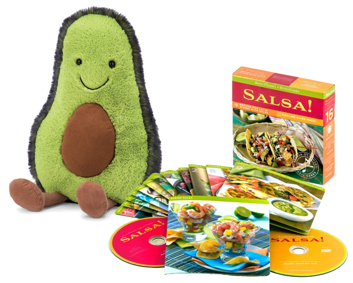 MusicCooks Salsa! with Plush Avocado by Jellycat — Menus and Music