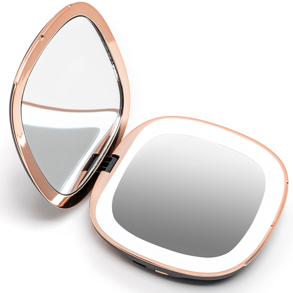 Mila Compact Mirror, rechargeable LED lights — Menus and Music