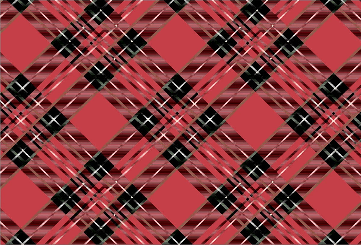 Red Plaid Placemats — Menus and Music