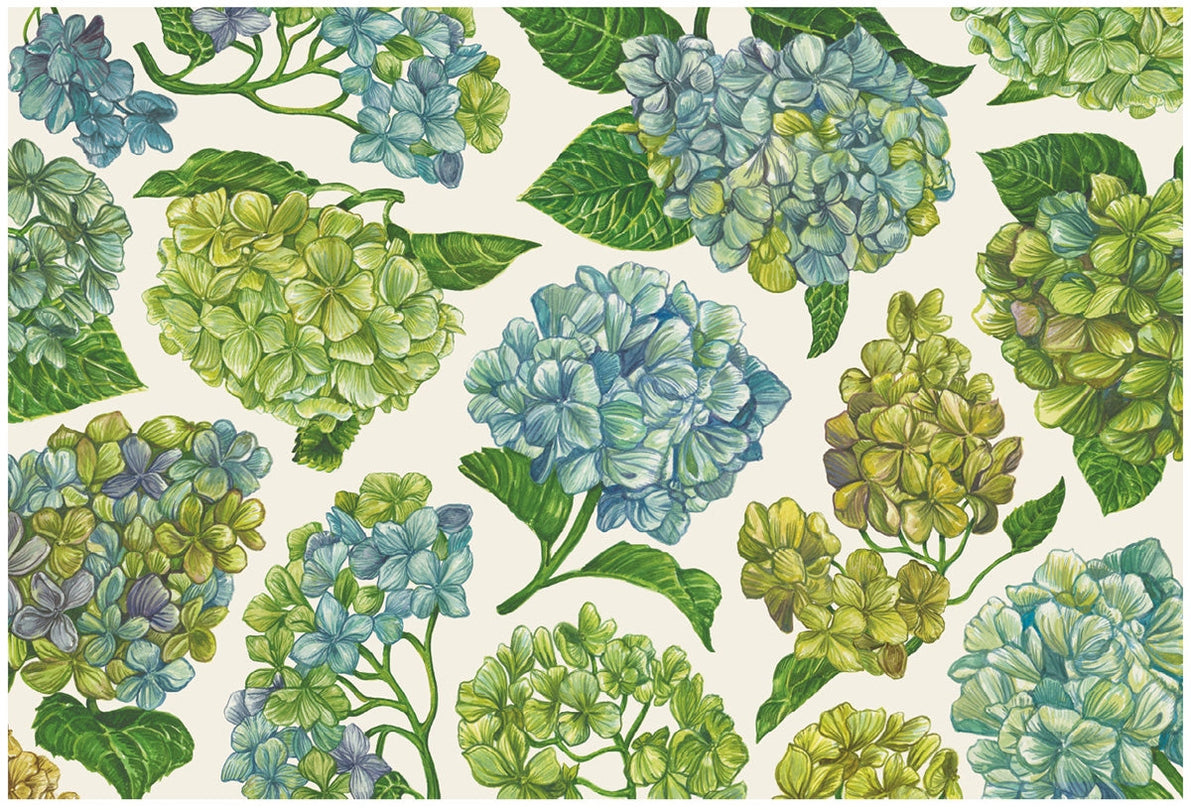 Hydrangea Paper Placemats, Pad of 24 — Menus and Music